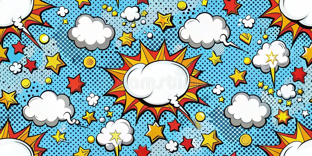 Seamless Pattern Background Comic Book Stock Illustrations – 2,622 ...