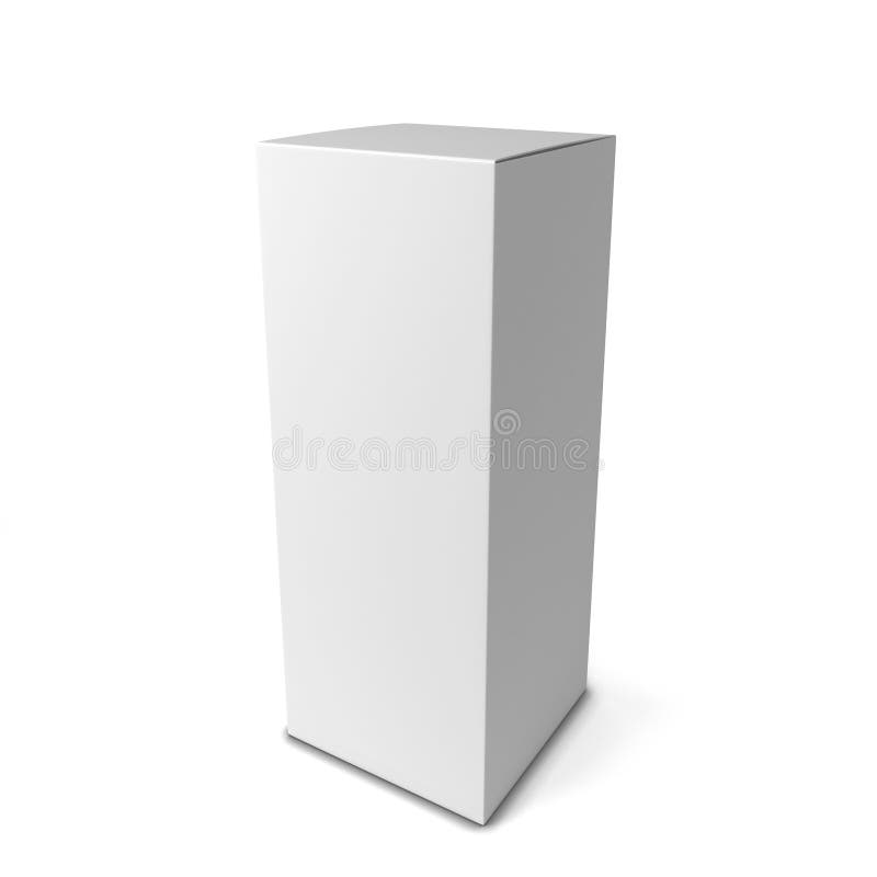 Realistic White Tall Blank Box Isolated on White Stock Vector ...