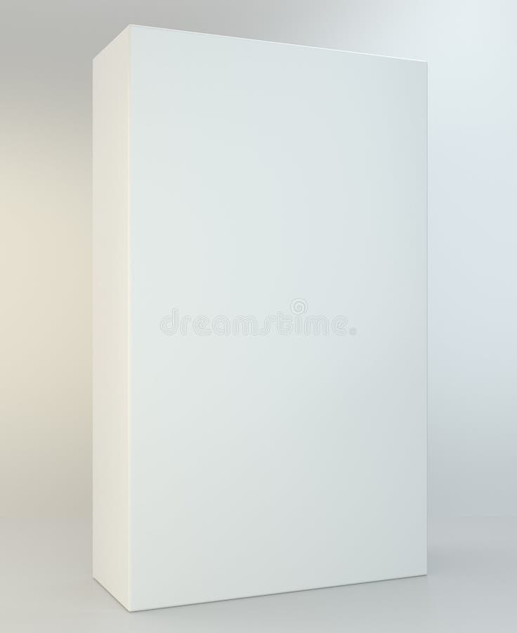 Blank Tall Box. 3d Illustration on Studio Background. 3D Illustration ...
