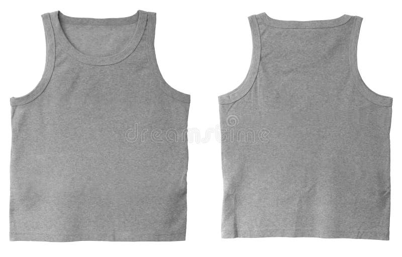 Blank Tank Top Color Grey Front and Back View Stock Image - Image of ...