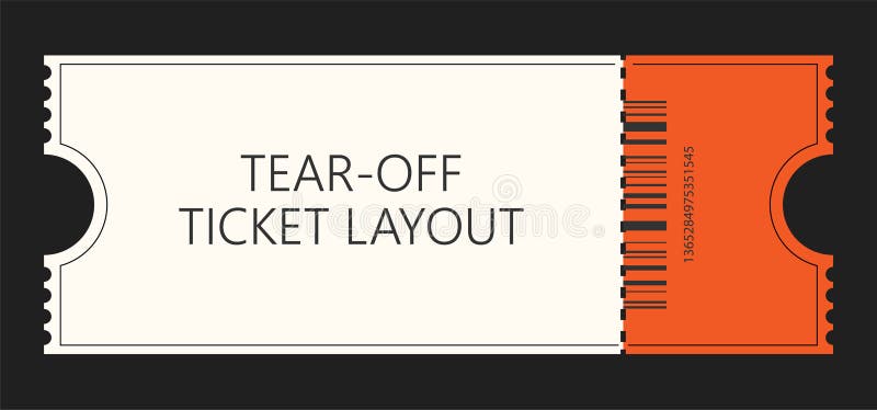 Blank Tear-off Ticket Layout Stock Vector - Illustration of blank ...