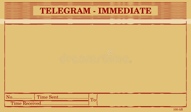 Blank telegram stock vector. Illustration of telegram - 97228421