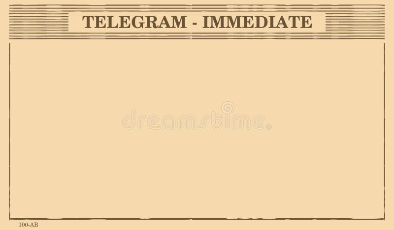 Blank telegram stock vector. Illustration of telegram - 97228421