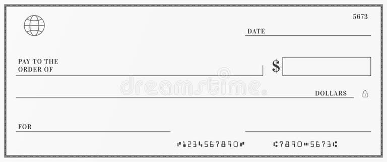Blank Template of the Bank Check. Stock Vector - Illustration of design ...
