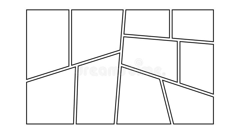 Blank Template for a Collage Grid Manga Comic Storyboard Layout Panel ...
