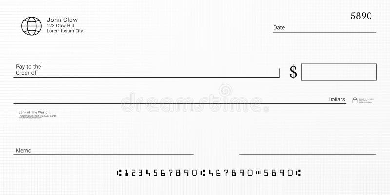 Check Template, Chequebook Template. Blank Gold Business Bank Cheque ...