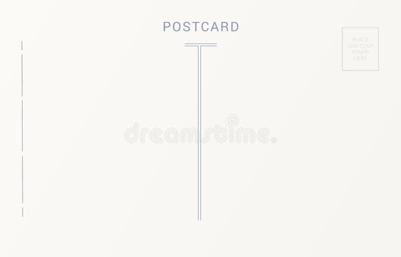 Blank Template of Postcard Backside. Stock Vector - Illustration of ...