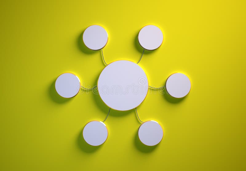 Blank Template of Radial Disc-shaped Infographics, Yellow Stock ...