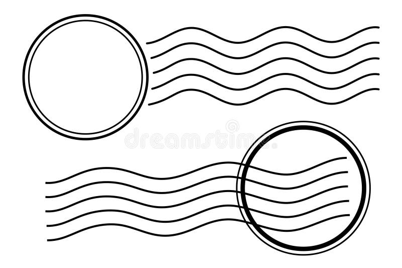 Blank Templates of Postal Stamps of Round Shape, Vector Stock Vector ...