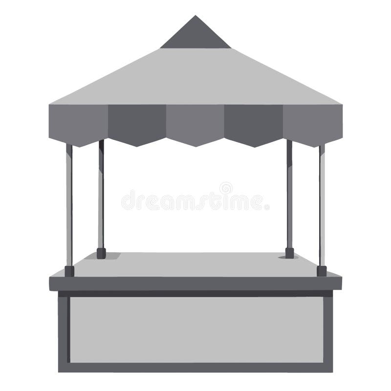 Blank Tent Booth Simple Gray Canopy Table and Blank Banners Ready for ...