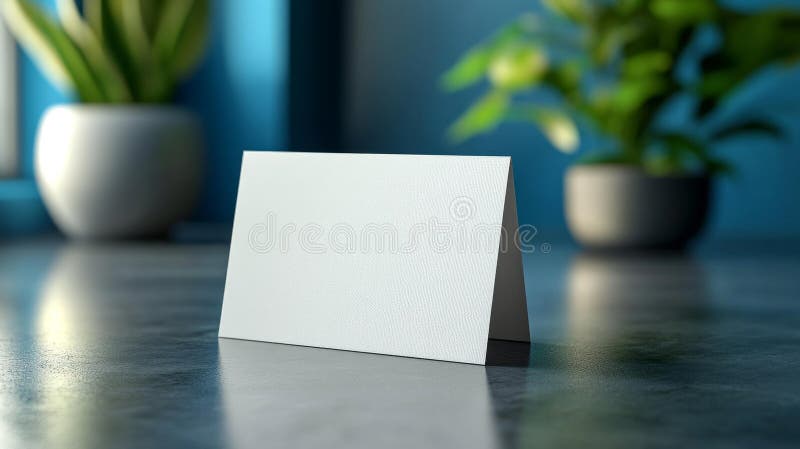 Blank Business Card White Reflective Background Stock Illustrations ...