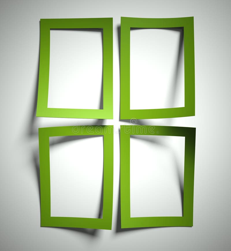 Blank Text Frames Cut Out in Paper, Copyspace Stock Illustration ...