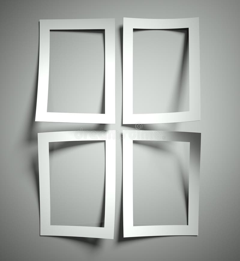 Blank Text Frames Cut Out in Paper, Copyspace Stock Illustration ...