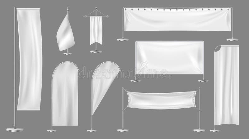 Blank Textile Banners for Advertising, Flags Sheet Stock Illustration ...