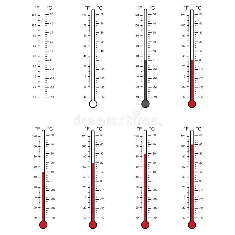 Celsius, Fahrenheit And Kelvin Thermometers Stock Vector - Illustration ...