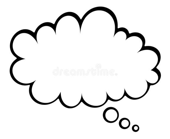 Blank Thought Bubble in Cloud Shape Stock Vector - Illustration of ...