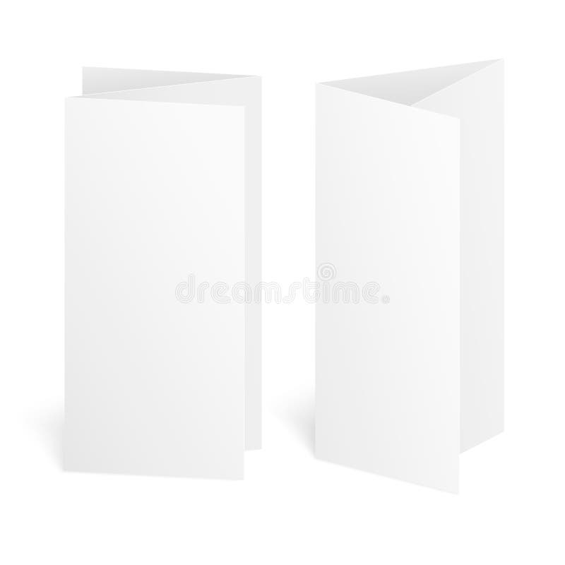 Tri-fold Brochure Mock-up. Blank Brochure White Template Paper. Three ...
