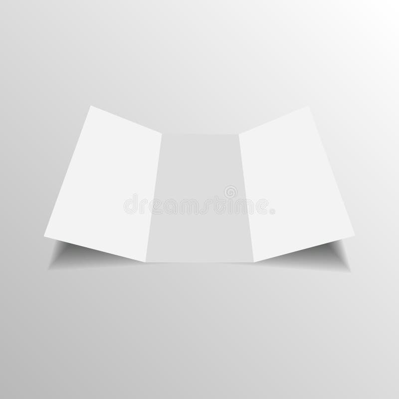 Blank Three Folded Fold Paper Leaflet, Flyer, Broadsheet. Stock Vector ...