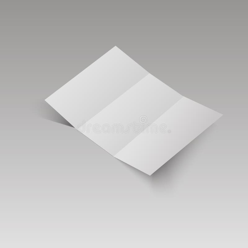 Blank Three Folded Fold Paper Leaflet, Flyer, Broadsheet. Vector ...