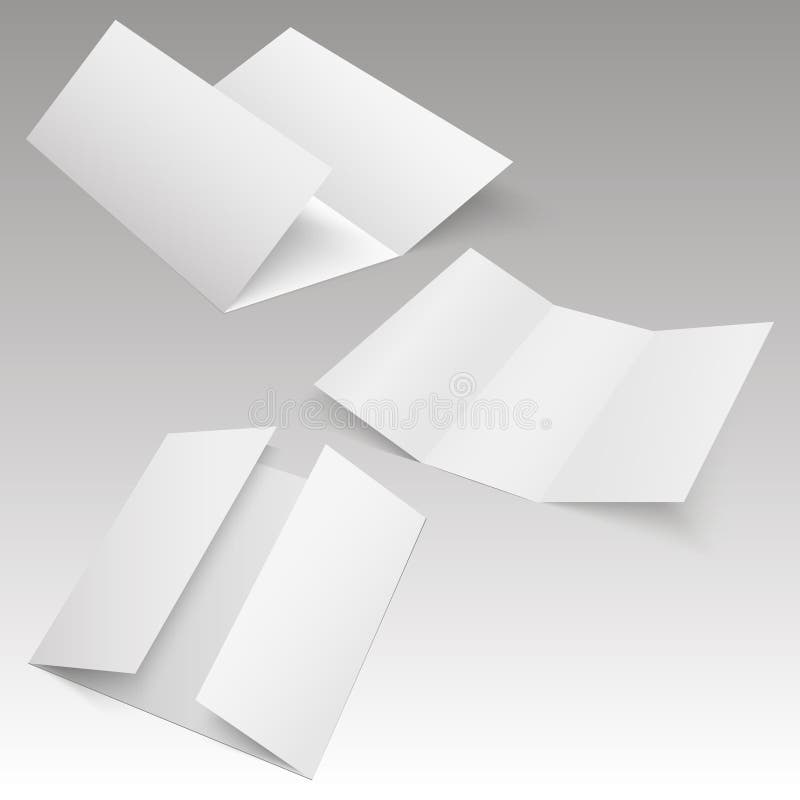 Blank Three Folded Fold Paper Leaflet, Flyer, Broadsheet. Vector ...