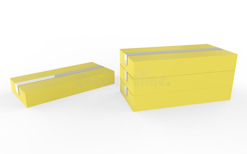 Blank Three Horizontal Rectangle Boxes Standing Stock Illustration ...