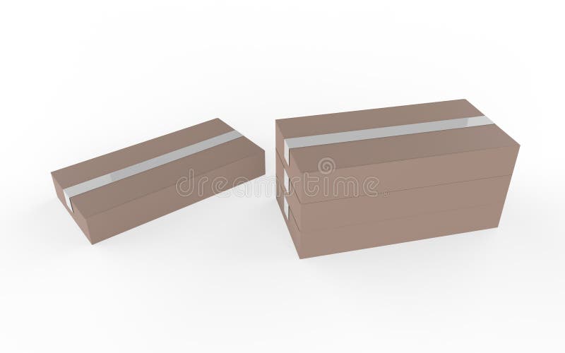 Blank Three Horizontal Rectangle Boxes Standing Stock Illustration ...