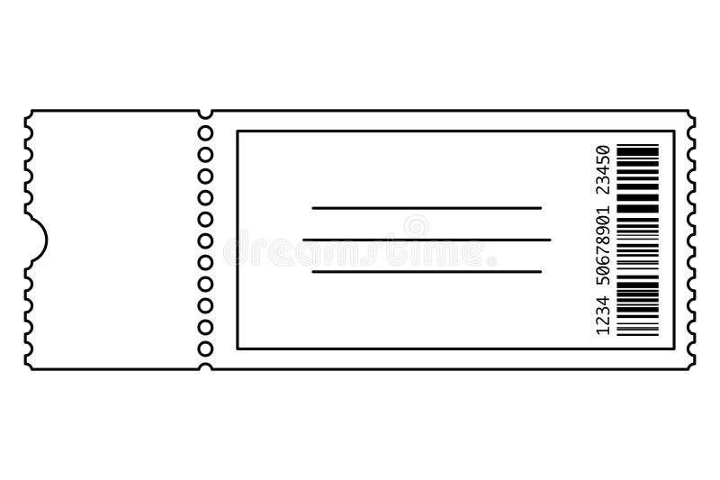 Blank Ticket Line Drawing Vector Stock Vector - Illustration of entry ...