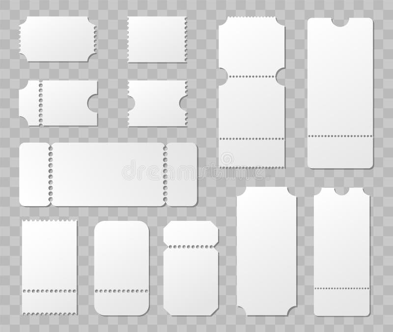 Blank Ticket Mockup Template. Movie Lottery Realistic Blank Tickets ...