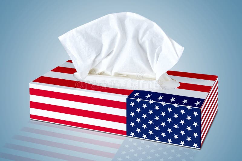 Tissue from Cosmetic Tissues Box Illustrated with American Flag Stock ...