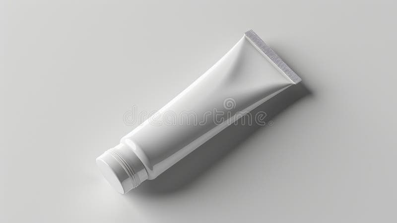 Blank Toothpaste Tube Mockup on White Surface for Product Design ...