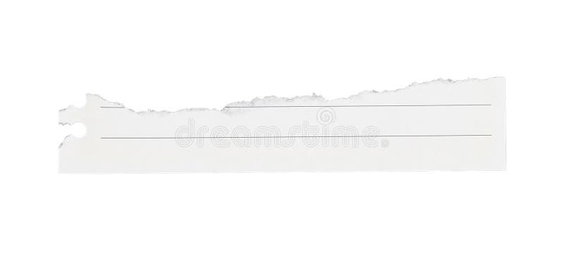 Blank Torn Note Paper with Lines Isolated on White Background Stock ...