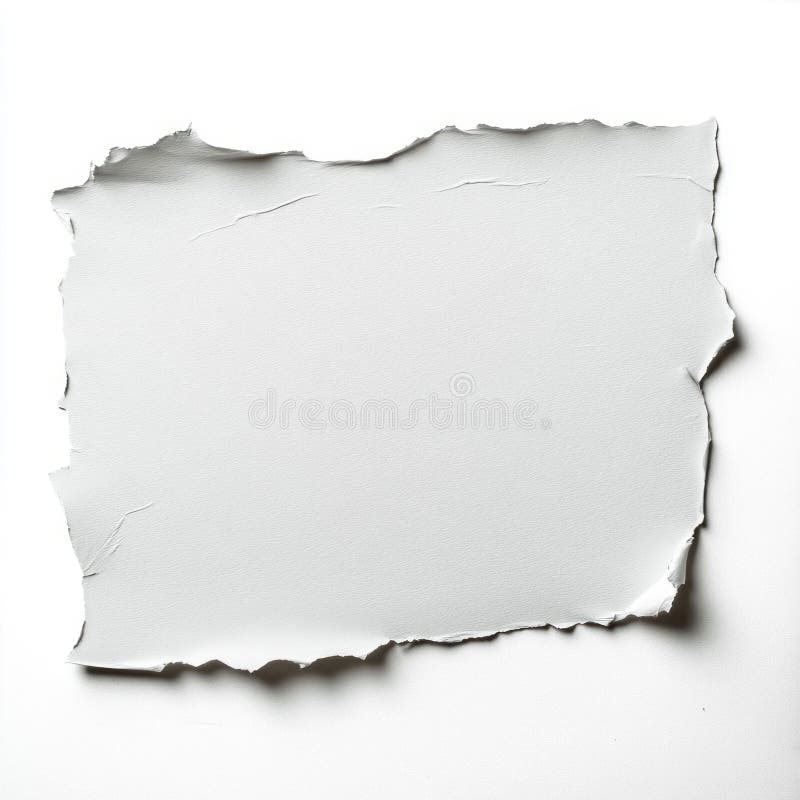 Blank Torn Paper Isolated on White Background in Natural Light Stock ...
