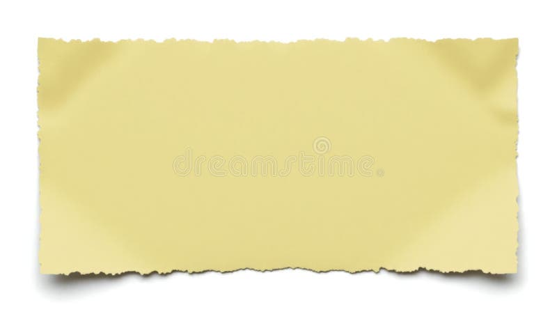 Blank Torn Paper Mockup for Notes, Empty Yellow Note Template, Isolated ...