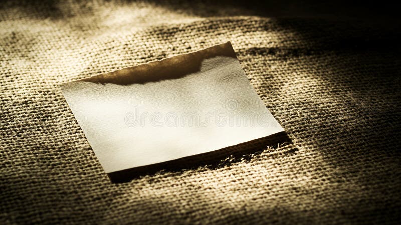 Blank Torn Paper Note on Rustic Burlap Texture Background Design Old ...