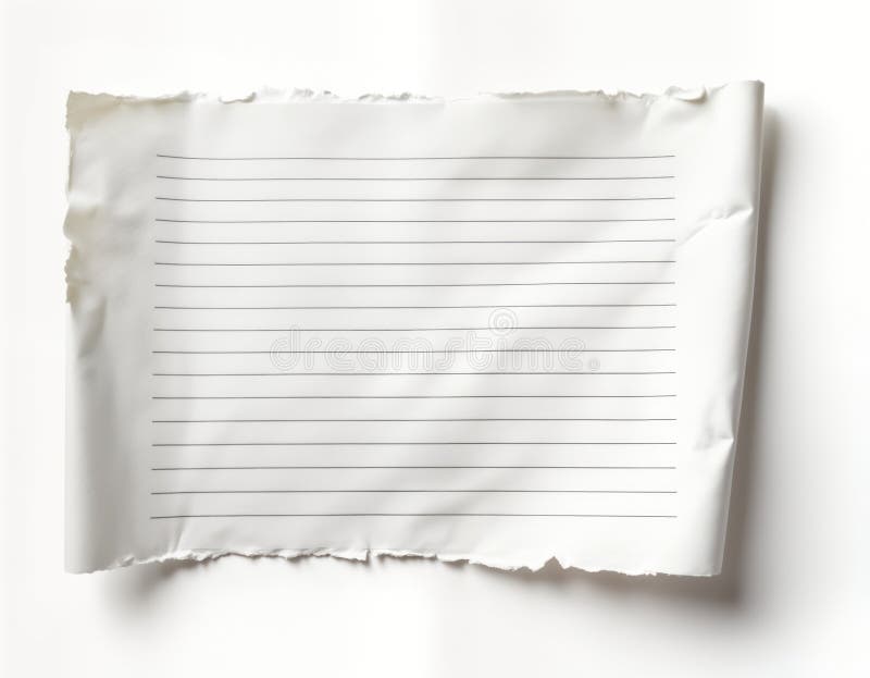 Blank Torn Sheet of Lined Paper. Empty Page Ready for Notes Writing ...
