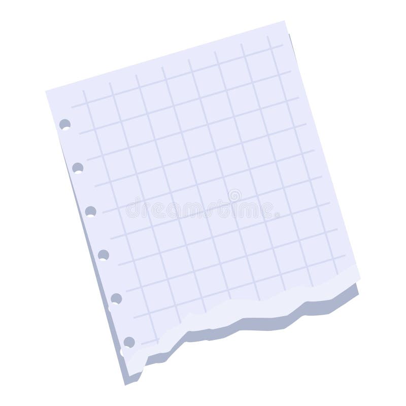 Blank Torn Squared Paper Sheet is Folded on White Background Stock ...