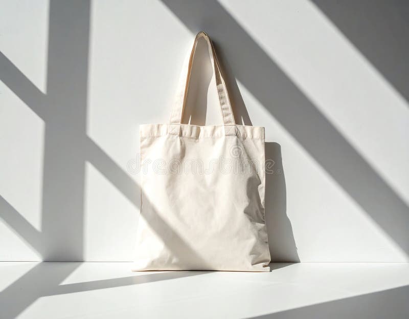 Blank Tote Bag Mockup on White Background Stock Photo - Image of white ...