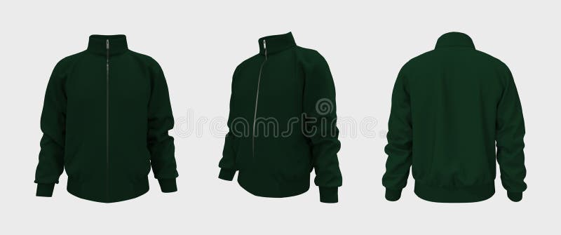 Blank Tracksuit Top Mockup in Front View Stock Illustration ...