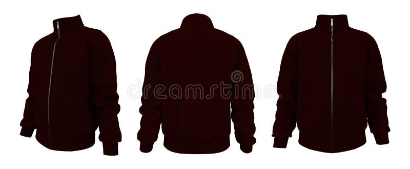 Blank Tracksuit Top Mockup, Track Side and Back Views, 3d Illustration ...
