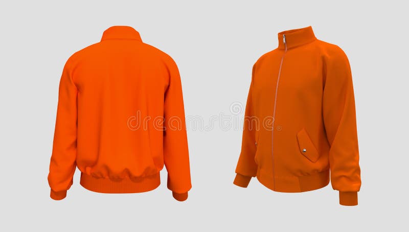 Blank Tracktop Jacket Mockup in Side and Back Views Stock Illustration ...