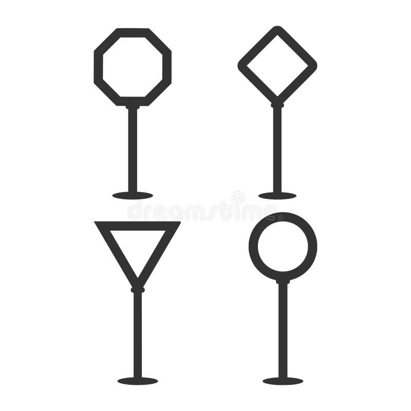 Blank Traffic Sign Set. Easy To Edit Vector Image Stock Illustration ...