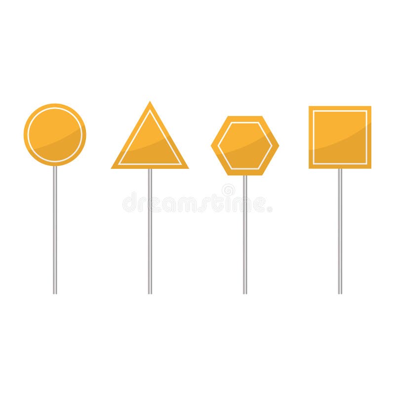 Blank Traffic Sign Set. Easy To Edit Vector Image. Vector Illustration ...