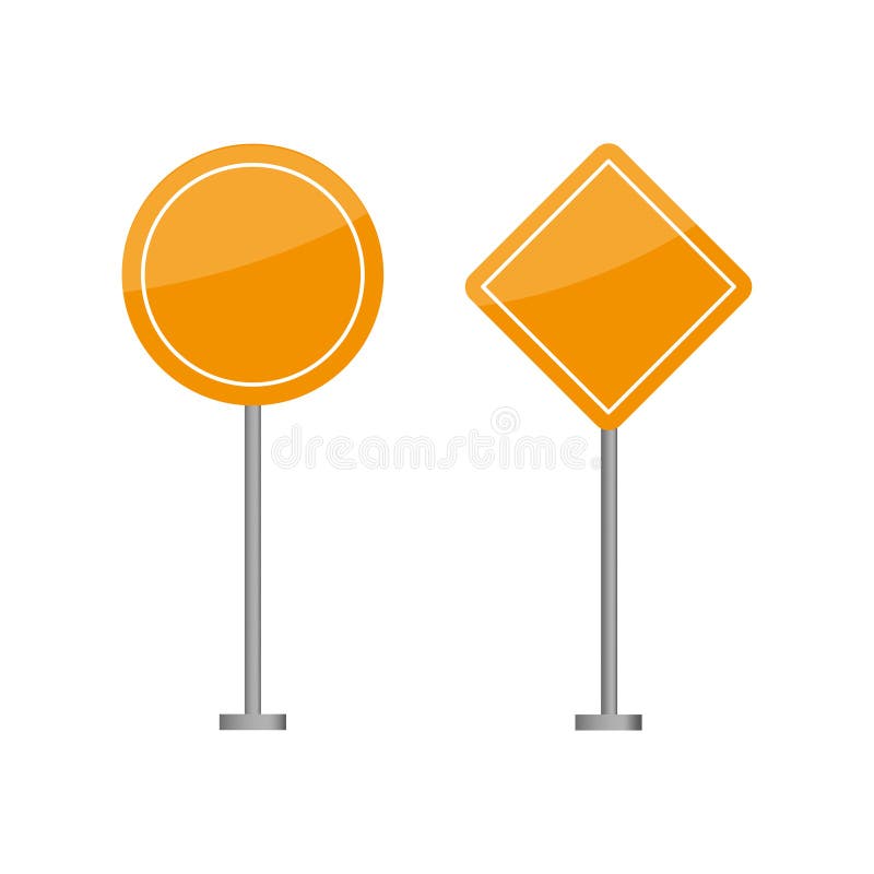 Blank Traffic Sign Set. Easy To Edit Vector Image. Vector Illustration ...