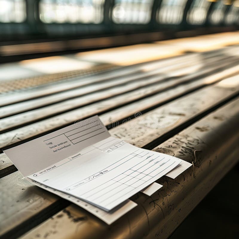 Blank Train Ticket Payment Receipt Form Awaiting Passenger Information ...