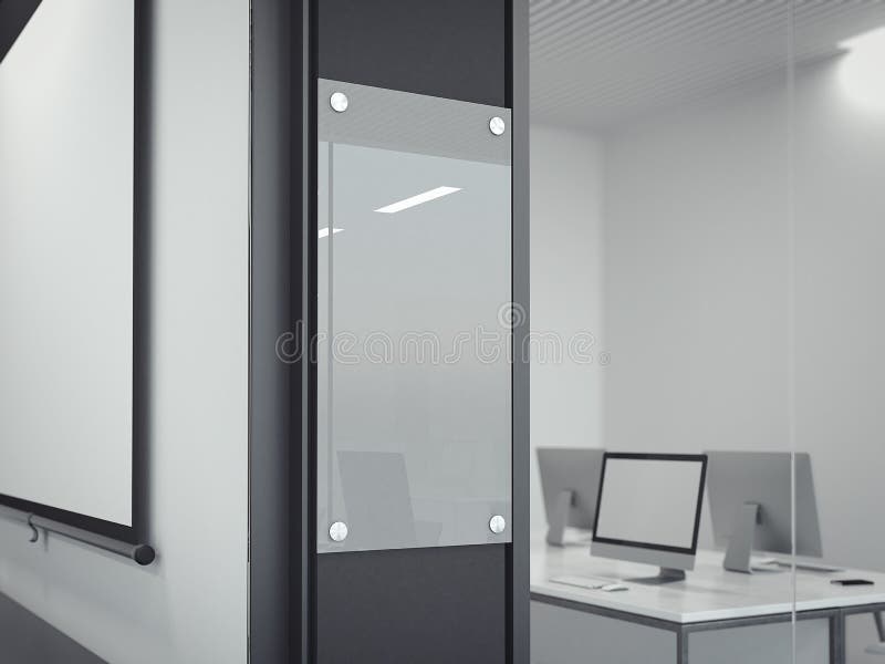 Blank Transparent Glass Sign Plate. 3d Rendering Stock Image - Image of ...