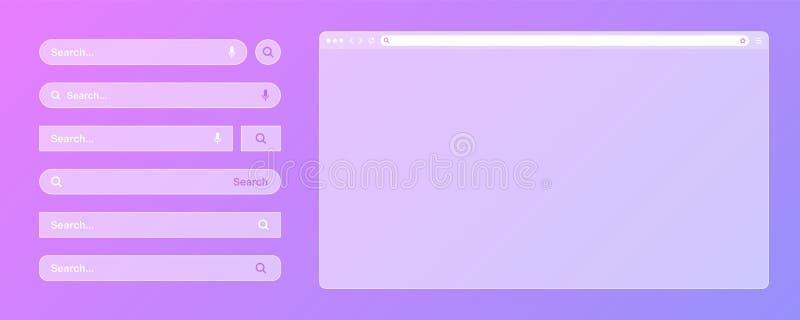 Blank Transparent Internet Browser Window with Various Search Bar ...