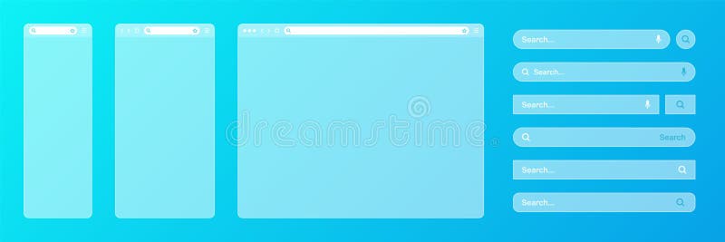 Blank Transparent Internet Browser Window with Various Search Bar ...