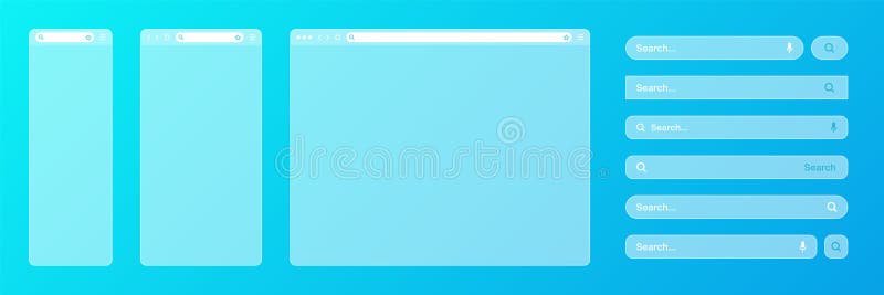 Blank Transparent Internet Browser Window with Various Search Bar ...