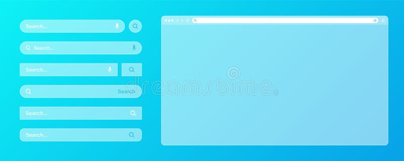 Blank Transparent Web Browser Window with Toolbar and Search Field on ...