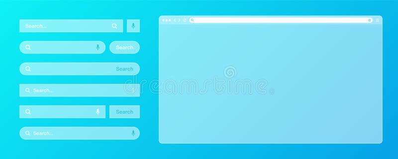 Blank Web Browser Window with Tab, Toolbar and Search Field. Modern ...